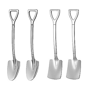 Cooking Spoons 304 Stainless Steel Net Red Shovel Spoon Creative Cute Small Spoon Household Watermelon Artifact Special Shovel Spoon 4pcs Table Spoons (Color : C)
