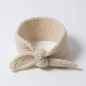 IZUS Turban Headband Baby Girl - Warm Rabbit Knot Hair Band, Knit Head Wrap for Newborn, Toddler and Children (One Size (Fit for 2 months to 7 Years), Camel + Beige)