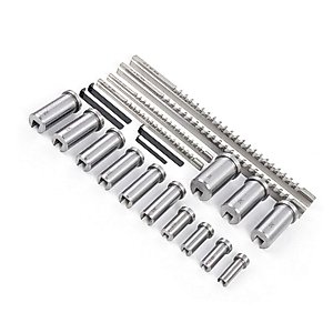 22 Pcs Keyway Broach Kit Keyway Broach Set Collared Bushing Shim Sets Metric Size Set High Speed Steel CNC Metal Metalworking Industrial Tools for Lathe
