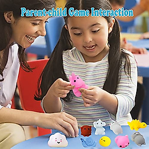 100 PCS Mochi Squishy Toys Party Favors for Kids Kawaii Mini Easter Squishy Animal Squishies Stress Relief Toys gift Cat Panda Squishy Squeeze Toys Birthday Stocking Stuffers for Boys Girls Random