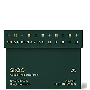 Skandinavisk Skog 'Forest' Scented Candle. Fragrance Notes: Pine Needles and Fir Cones, Birch Sap and Lily of The Valley. 3.17 oz.