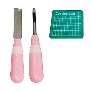 YICBOR 3pcs/Set Sewing Buttonhole Cutter Set for All Kinds of Leather Cloth DIY Manual Opening (Pink)
