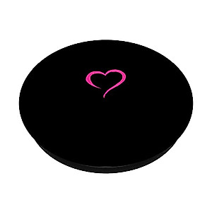 Hot Pink Black Minimalist Hand Drawn Heart PopSockets Swappable PopGrip