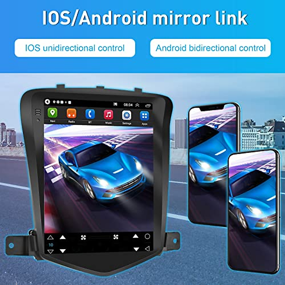 Roinvou 2+32G for 2008-2012 Chevrolet Chevy Cruze J300 Android Car Radio Stereo, 9.7'' Vertical Touchscreen GPS Navigation WiFi SWC Bluetooth FM RDS Mirror Link Backup Camera External Mic CANBUS