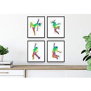 Hip Hop Wall Art Girl Dancer Abstract Print Set of 4 8x10, Gift for Hip Hop Dancer, Freestyle Dance, Dance Teacher. Dnce Studio Dorm Room Decor