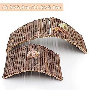 Hermit Crab Climbing Toys, Wooden Hermit Crab Hideout, Reptile Tank Habitat Decor, Bendable Ladder Bridge Tunnel Toys for Lizard Chameleon Hamster Rats Chinchilla Guinea Pig Rabbit Bearded Dragon