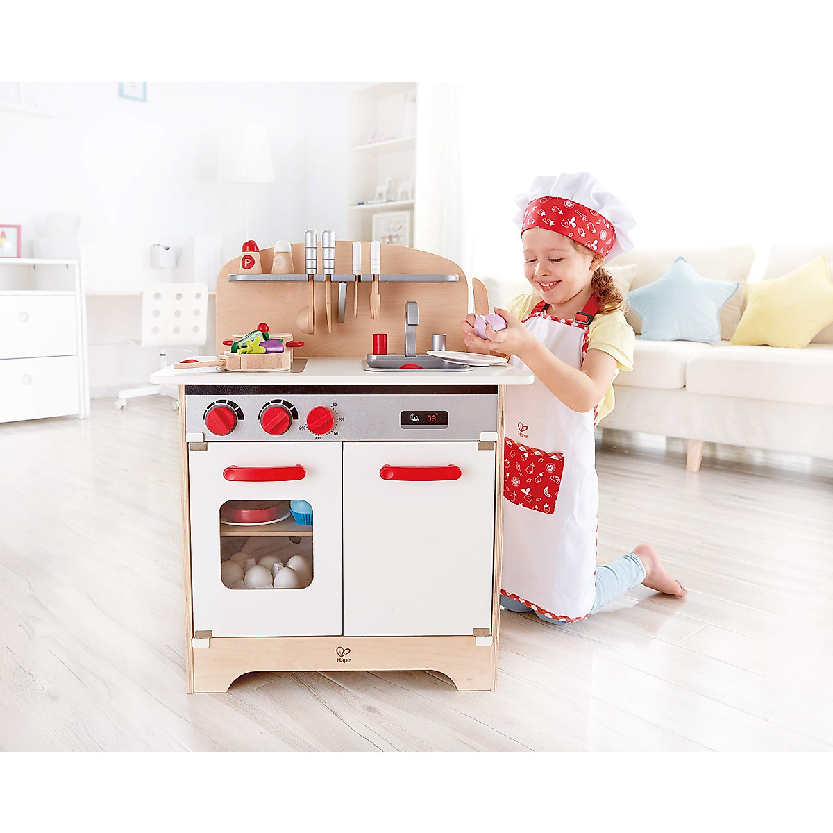 Hape Chef Pack | Chef Dress Up Play Set with Cooking Accessories for Kids
