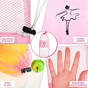 Shappy 4 Pcs Pointe Shoe Bag Pink Dance Mesh Shoe Bags Shoe Storage Ballet Dance Shoes Bag Drawstring Dance Shoe Pouch Bag for Women Girls, Medium Women/Medium Men