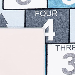 SAFAVIEH Kids Playhouse Collection Area Rug - 8'9" x 12', Grey & Blue, Non-Shedding Machine Washable & Slip Resistant Ideal for High Traffic Areas for Boys & Girls in Playroom, Bedroom (KPH226F)