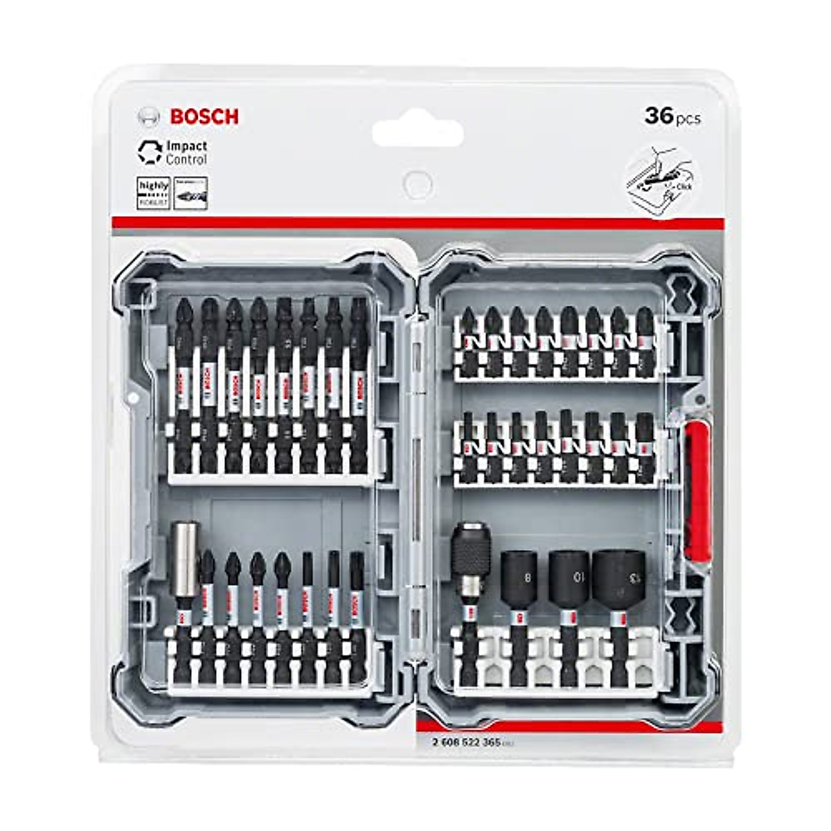 Bosch Professional 36 pieces Impact driver Bit Set (Impact Control, Pick and Click, Accessories for Impact Drivers)