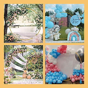 Round Golden Metal Balloon Arch Kit (6.7FT), Wedding Circle Backdrop Stand Frame for Birthday Party, Bridal Shower, Graduation, Photo Background Decoration.