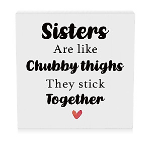 MUBIAO Sister Gifts Big Sister Gift Birthday Christmas Friendship Gifts Bestie Gifts for Women Desk Decor Rustic Wooden Box Sign for Home Living Room Bedroom Office Shelf Table Decoration