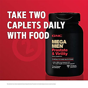 GNC Mega Men Prostate and Virility | Supports Optimal Sexual Health and Prostate Health | 90 Caplets