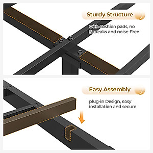 VIAGDO Queen Bed Frame with Bookcase Headboard, Wood Bed Frame Queen Size with Charging Station, 4 Storage Drawers and LED Lights, Upholstered Bed with Type-C and USB, No Box Spring Needed, Black