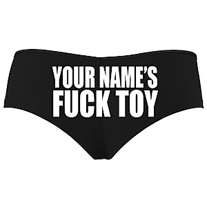 Knaughty Knickers Personalized Fuck Toy Cheeky Panties - Owned Submissive Slave Sexy Boyshort bdsm ddlg cgl (as1, alpha, l, regular, regular) Black