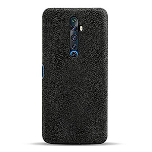 Grandcase Oppo Reno2 Z Case,Ultra-Thin Felt Cloth Anti-Fingerprint Shock Absorber Protective Cover for Oppo Reno2 Z/F 6.53" -Black