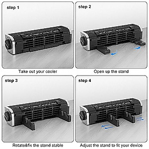 OImaster Laptop Cooler with Adjustable Stand, Laptop Cooling Pad 3-Speed Adjustable Small Desk Fan, USB Multi Function Laptop Cross-Flow Turbine Cooling Fan for Laptop Pad Tablet Phone (1691)