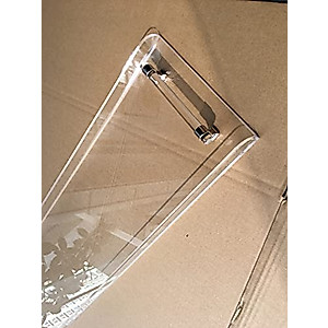 WANLIAN Transparent Bathtub Caddy Tray, Transparent Acrylic Bathroom Tray, with Durable Handles, Holds Phone, Books, Candles, Food, Wine and Tablet (Silver Handle Bathtub Tray)