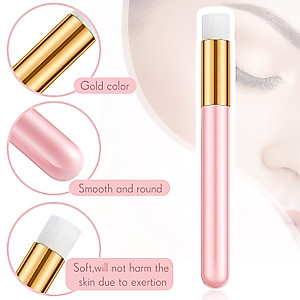 12 Pieces Eyelash Aftercare Bags 12 Lash Shampoo Brushes 12 Mascara Wands with Tubes 25 Lash Aftercare Cards 25 Refill Filler Lash Punch Cards Eyelash Makeup Accessories, 86 Pieces of Total (Pink)