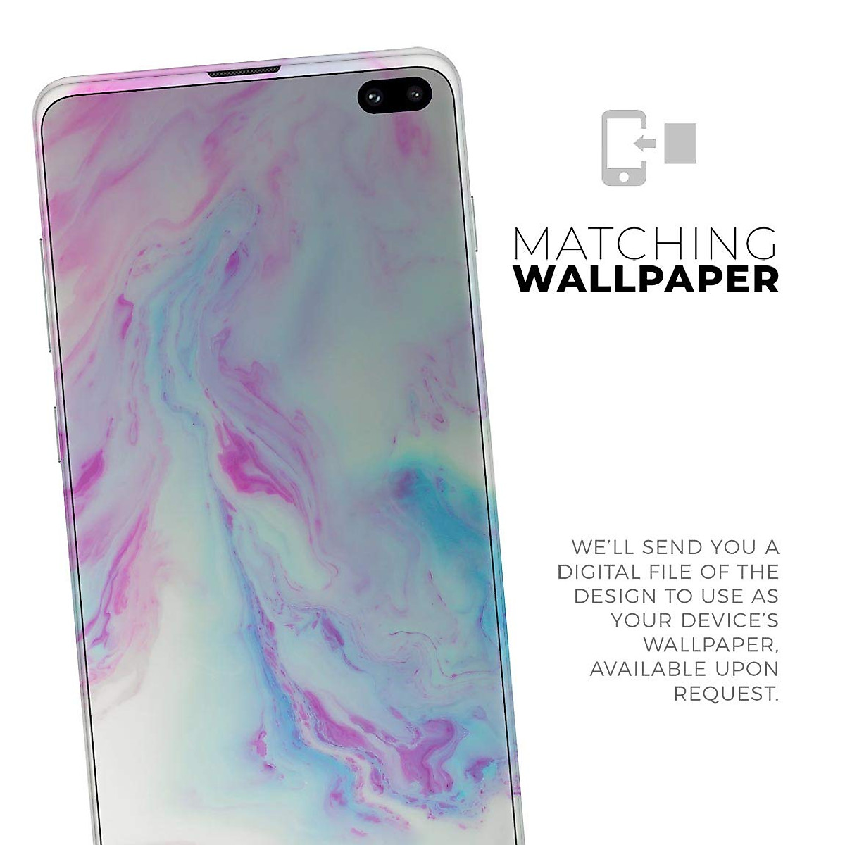 DesignSkinz Marbleized Soft Blue V32 Protective Vinyl Decal Wrap Skin Cover Compatible with The Samsung Galaxy S20 (Screen Trim & Back Glass Skin)