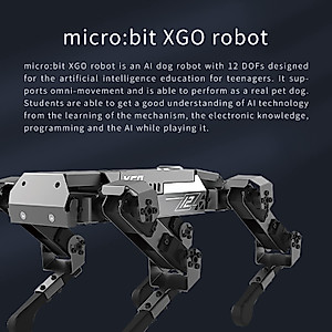 ELECFREAKS microbit Robotic Dog Xgo Kit, 12 Movable Joint DIY Programmable Full Metal Bionic Robot Kit, STEM Educational Project for Open Source Hardware(Without Micro:bit)