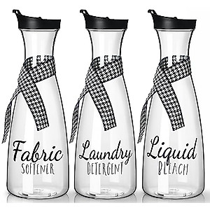 GMISUN 3 Pack 56oz Laundry Detergent Dispenser for Laundry Room Decor, Laundry Soap Dispenser for Laundry Organization and Storage, Liquid Laundry Detergent for Fabric Softener, Bleach, Powder, Beads