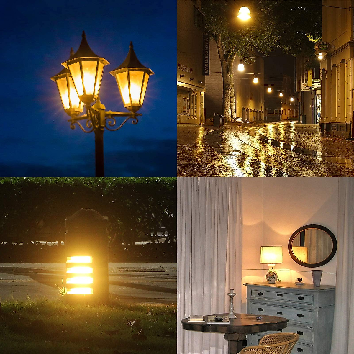 GREENIC 60 Watt Yellow Light Bulbs 2-Pack 120V E26 Base Led bulb A19 800Lm 2200k Porch Light for Outdoor Indoor Bedroom Yard