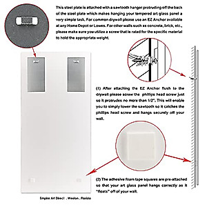 Empire Art Direct Frameless Free Floating Tempered Glass Panel Graphic Wall Art Ready to Hang, 24" x 48", Three Blue Tulips