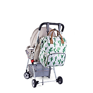 Starte Flower Baby Diaper Backpack with Stroller Straps Large Capacity Baby Bags for Fashion Mommy Maternity Nappy Bag Cactus