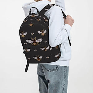 Delerain 16 Inch Backpack Funny Honey Bee Laptop Backpack School Bookbag Shoulder Bag for Travel Daypack