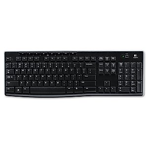 Logitech 920003051 K270 Wireless Keyboard, USB Unifying Receiver, Black