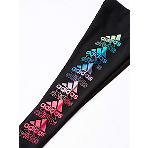 adidas Girls' Active Sports Athletic Legging Tight, Core Graphic Black/Pink, Large