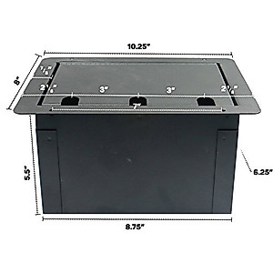 Pro Audio Stage Recessed Floor Box with 110v Electric and XLR Connections (8 XLR, Pre Wired)