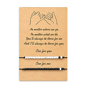 Men Valentines Day Gifts for Him Husband friend Relationship Distance Matching Bracelets for Couples Gifts Best Friends His and Hers Pinky Promise Bracelet for Teens Women Mens