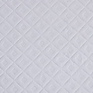 SunStyle Home Queen Size Quilt Bedding Set Lightweight Summer Quilt Geometric Pattern Soft Bedspread Modern Style Coverlet Set for All Seasons, 3 Pieces White (1 Quilt, 2 Pillow Shams)