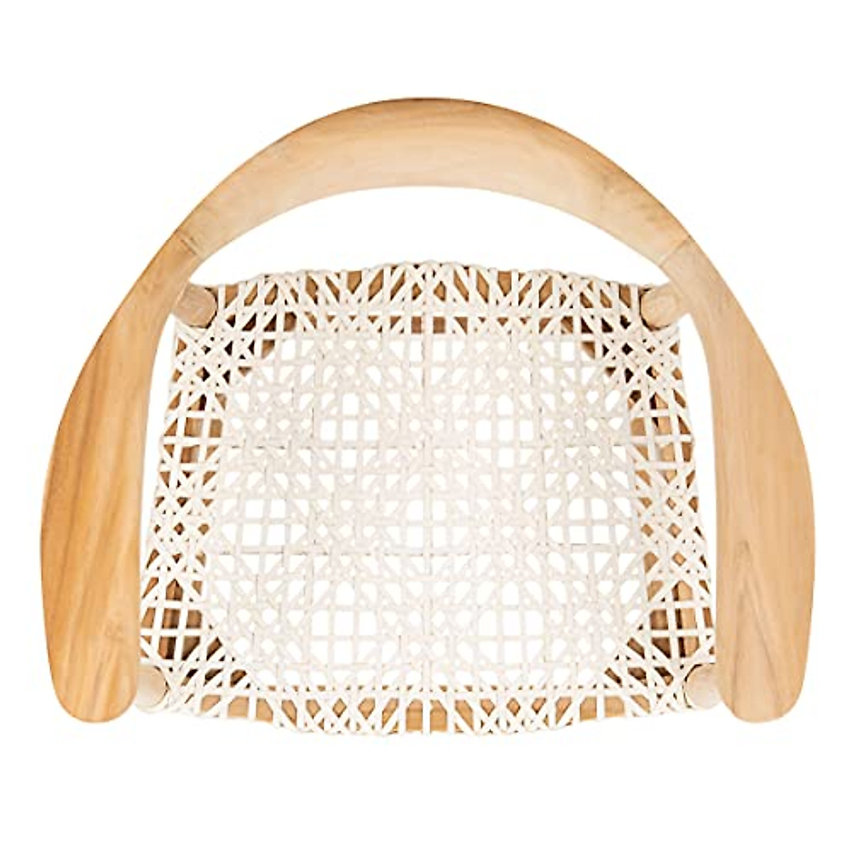 Safavieh Home Collection Bandelier Natural Teak and White Leather Counter Stool