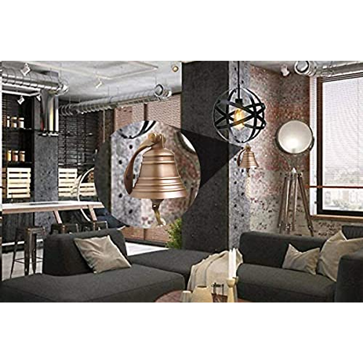 The Metal Magician 2" Antique Brass Bell Quality Marine Wall Mounted Ship Hanging Bell Perfect for Dinner, Indoor, Outdoor, School, Bar, Reception, Last Order & Church