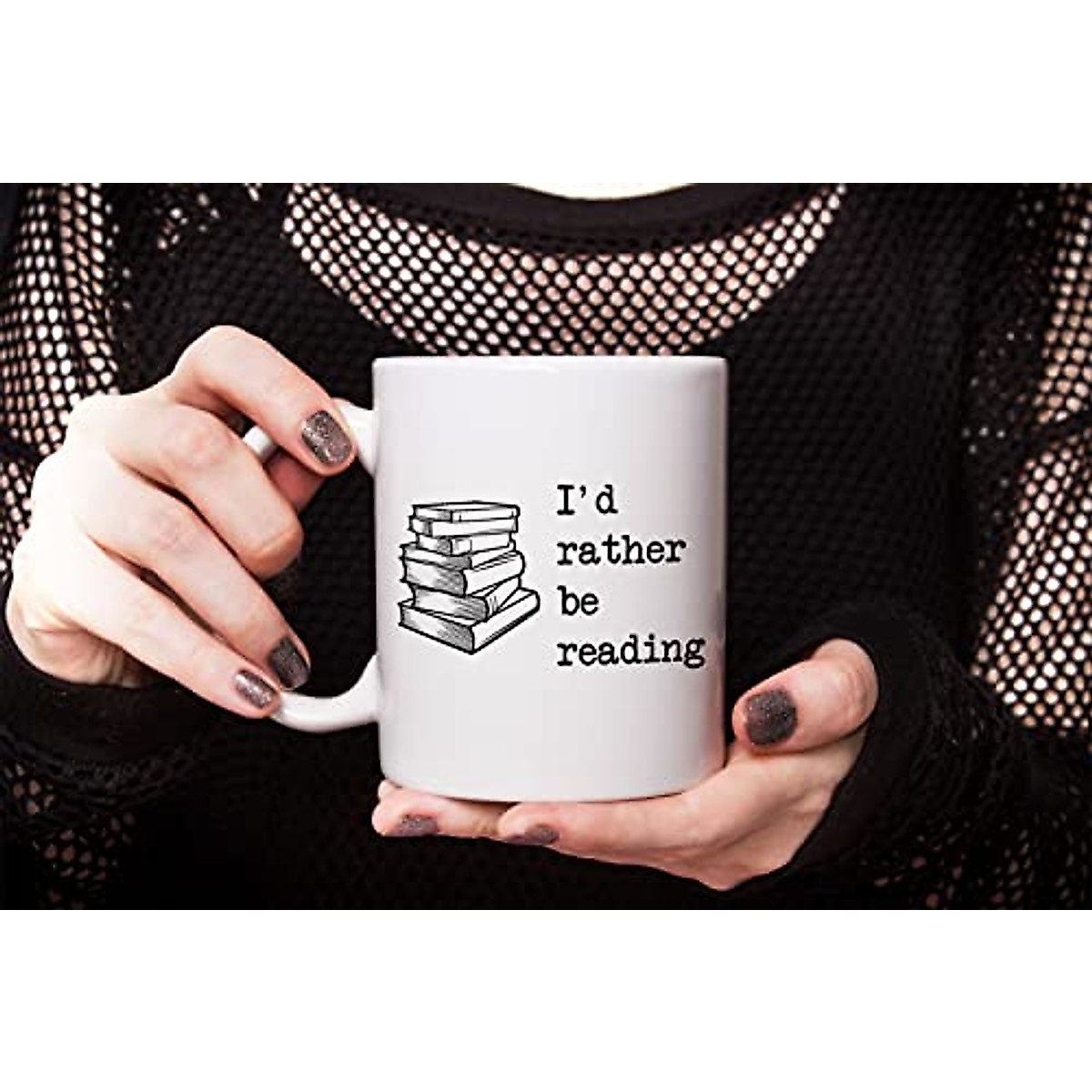 Book Lover Mug, I'd Rather Be Reading Mug, Bookish, Library, Reader, Mug For Teacher, Bookworm Coffee Mug Gift, Reading Bookaholic Teacup, Christmas or Birthday Gift