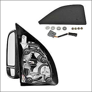 Perfit Zone Towing Mirrors Replacement Fit for 1999-2007 F-250 F-350 F-450 F-550 SUPER DUTY, POWER HEATED,W/SMOKE SIGNAL,BLACK (PAIR SET)