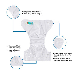 ALVABABY Baby Pocket Newborn for Less Than 12pounds Baby Snaps Cloth Diapers Nappy 6pcs with 12 Inserts 6SVB05