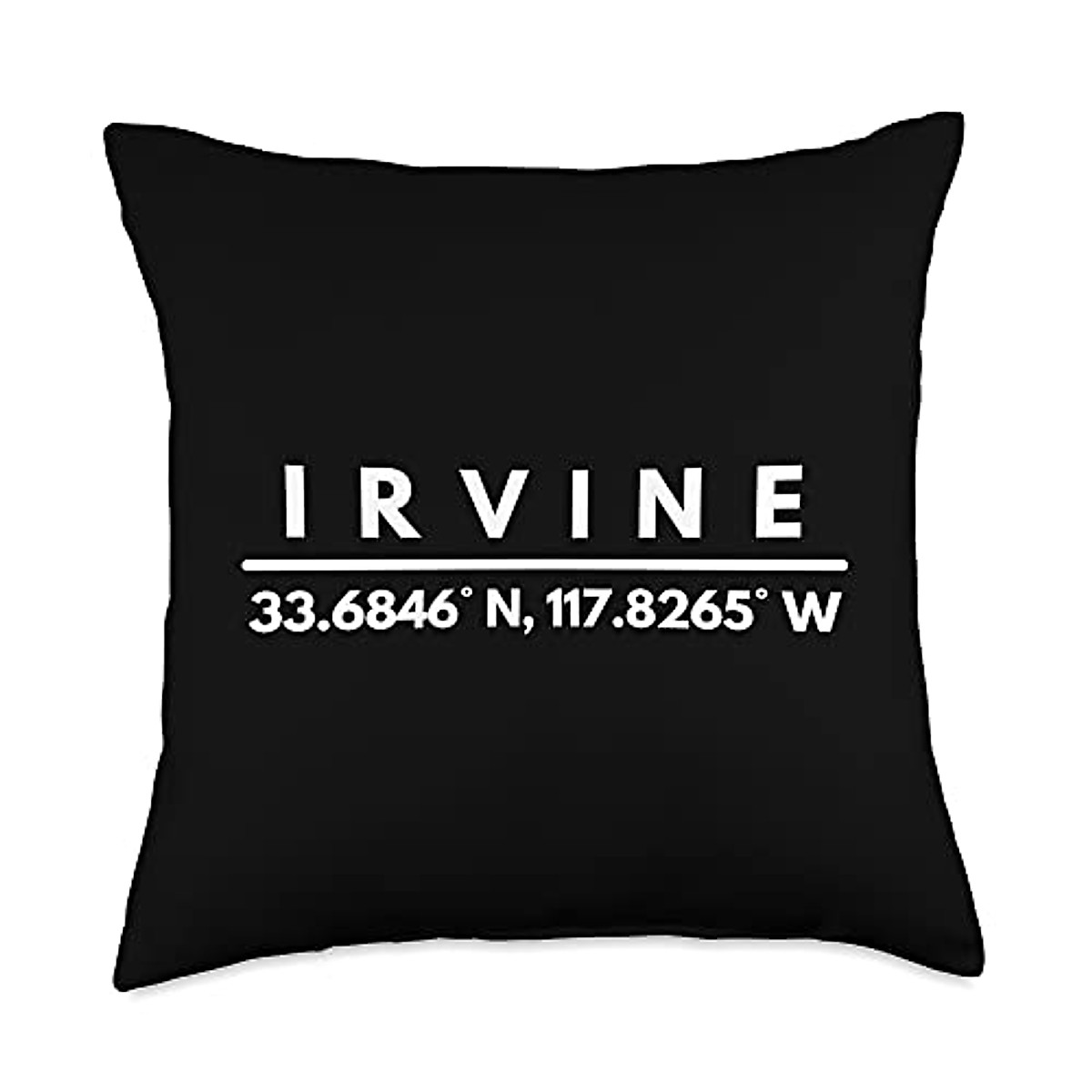 Irvine CA Coordinates Irvine Latitude Longitude California Throw Pillow, 18x18, Multicolor