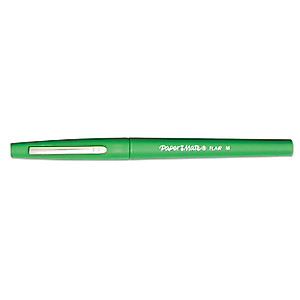 Paper Mate 8440152 Point Guard Flair Needle Tip Stick Pen, Green Ink, 0.7mm, Dozen