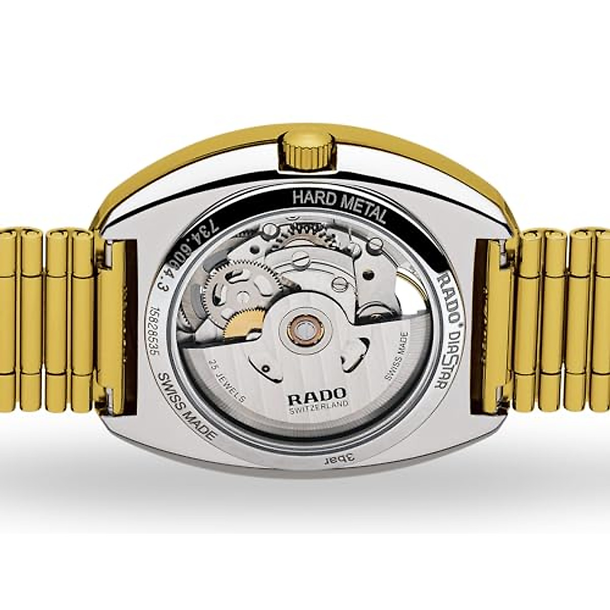 Rado DiaStar Original Swiss Automatic Watch with Stainless Steel Strap, Gold, 21 (Model: R12064253)