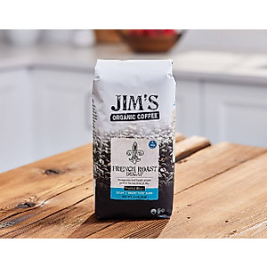 Jim’s Organic Coffee – French Roast Decaf – Dark Roast, Whole Bean, 11 oz Bag