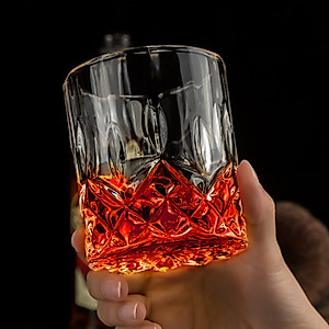 calliva von Old Fashioned Whiskey Glasses Set of 6, Heavy Crystal Rocks Glass In Gifts Box. Large 10oz Lowball Bar Tumbler for Bourbon Scotch Whisky Cocktail Drinking