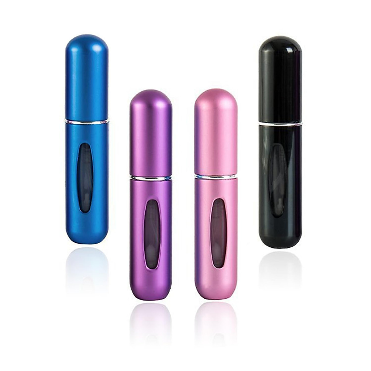 Portable Mini Refillable Perfume Atomizer Bottle,Refillable Perfume Spray,Atomizer Bottom Refill Scent Pump Case,Traveling and Outgoing 4 Pcs Pack of 5ml