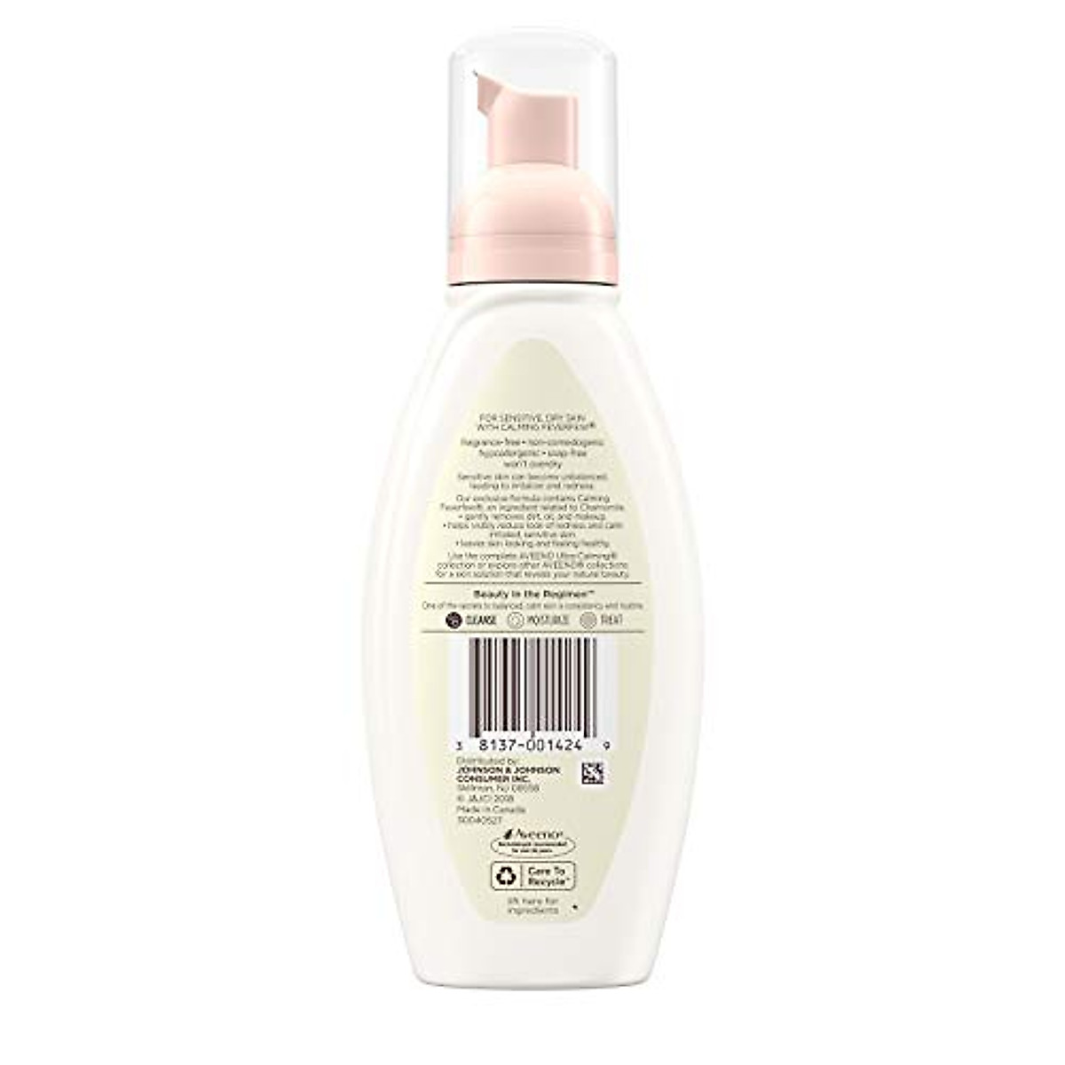 Aveeno Ultra-Calming Fragrance-Free Foaming Cleanser 6 Fluid Ounces (Pack of 2)