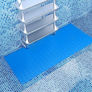 DECOHS Pool Ladder Mat- 9"x36" Non-Slip Pool Step Mat-Protective Swimming Pool Ladder Mat for Above Ground Pools Steps Stairs Ladders (Stripe-1PC)