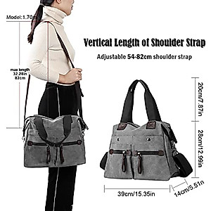 Eshow Women Canvas Shoulder Handbags, Satchel Handbags Cross-Body Bag Messenger Tote Bag for Women