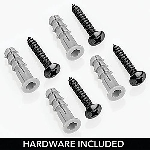 mDesign Portable Metal Farmhouse Wall Decor Angled Storage Organizer Basket Bin for Hanging in Kitchen/Pantry - Store Plastic Bags, Foils, Oils, Sandwich Bags - Black